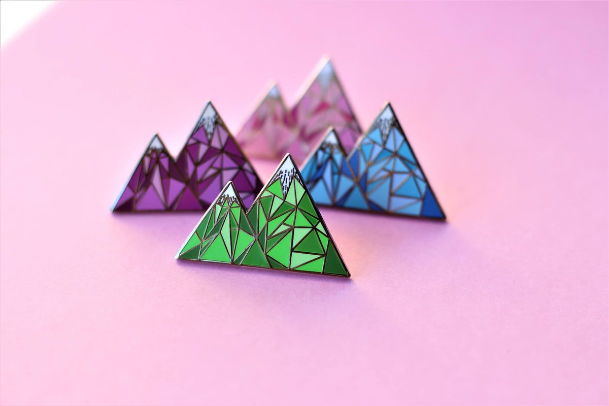 Geometric Mountain – Colorado / Mountain Life Enamel Pin: Green | Madam ...