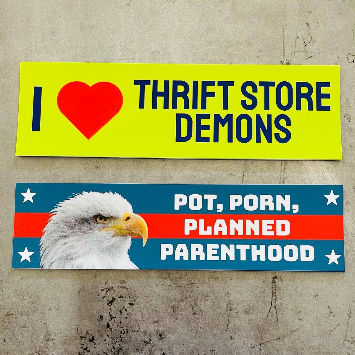 I love thrift store demons funny Bumper Sticker thrifting | Madam ...