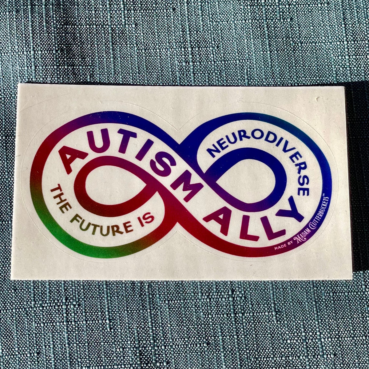 White Autism Ally, The Future is Neurodiverse Sticker | Madam ...