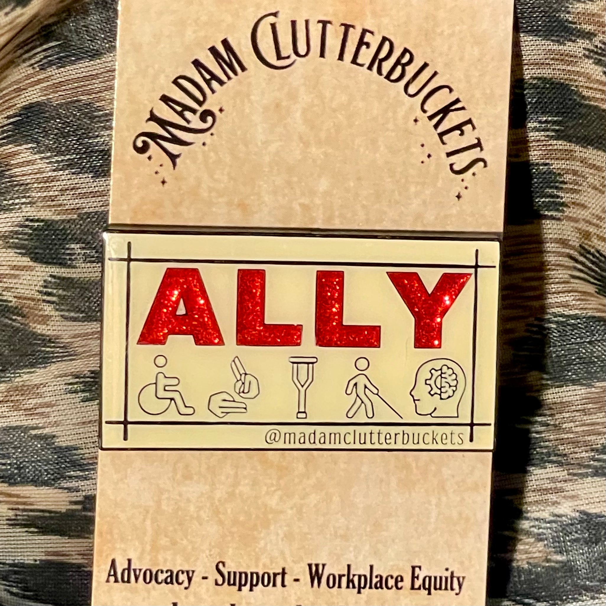 Disability Ally Enamel Pin | Madam Clutterbucket's Neurodiverse Universe