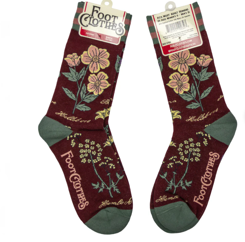 Baneful Botany Crew Socks | Madam Clutterbucket's Neurodiverse Universe