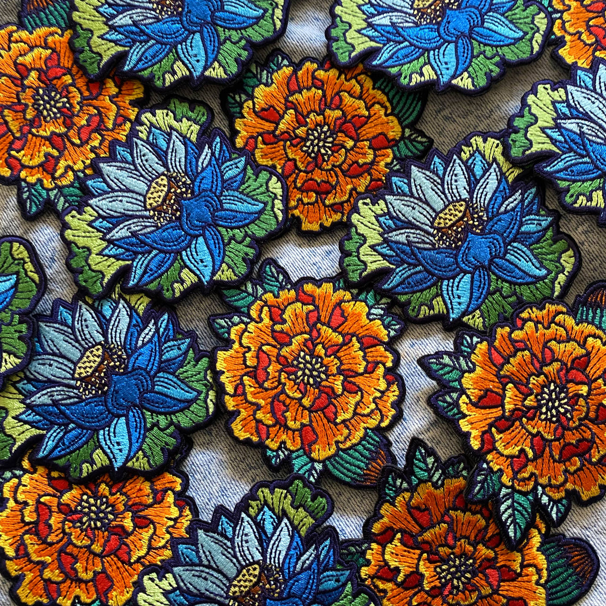 Marigold Embroidered Patch | Madam Clutterbucket's Neurodiverse Universe