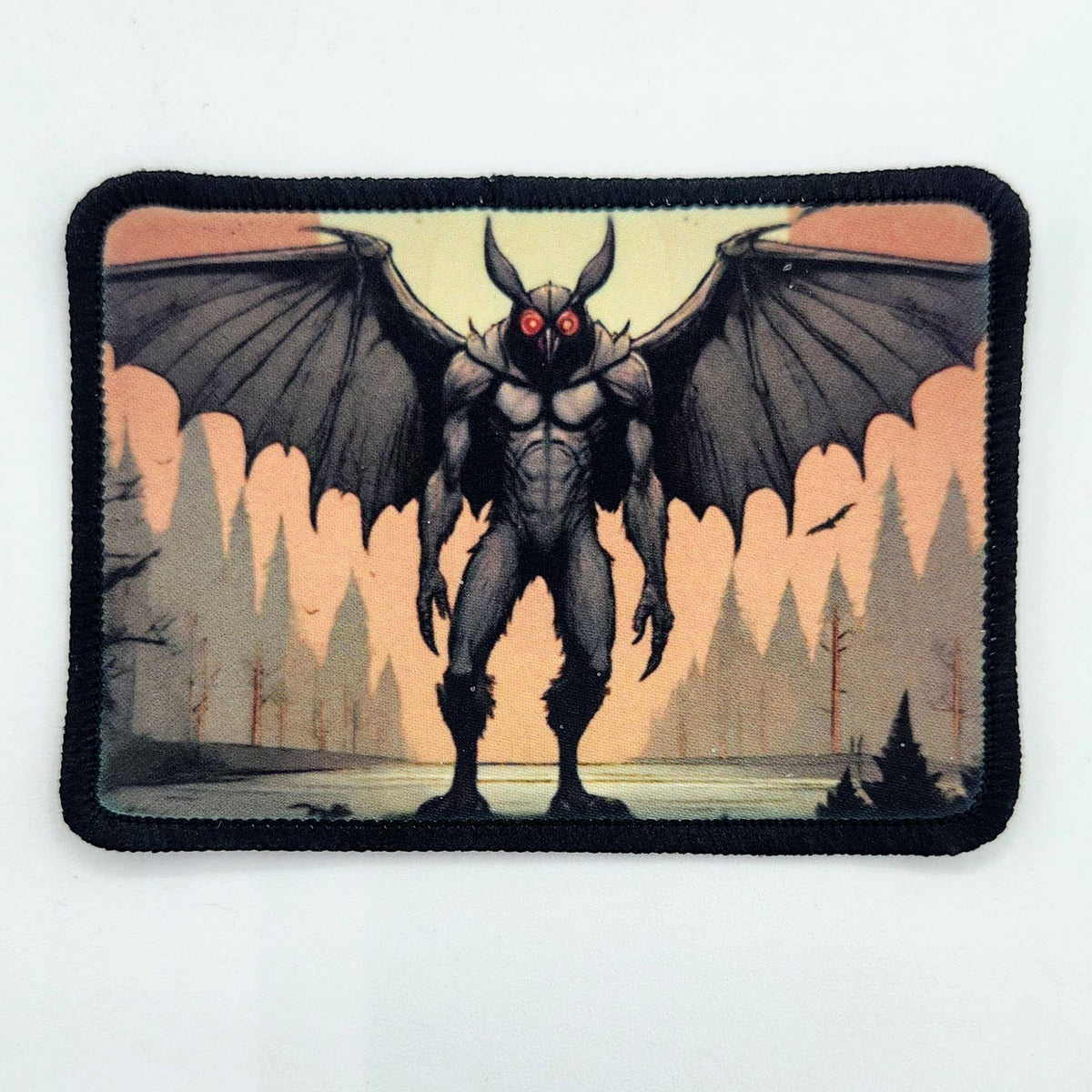 Buff Mothman Iron On Patch | Madam Clutterbucket's Neurodiverse Universe
