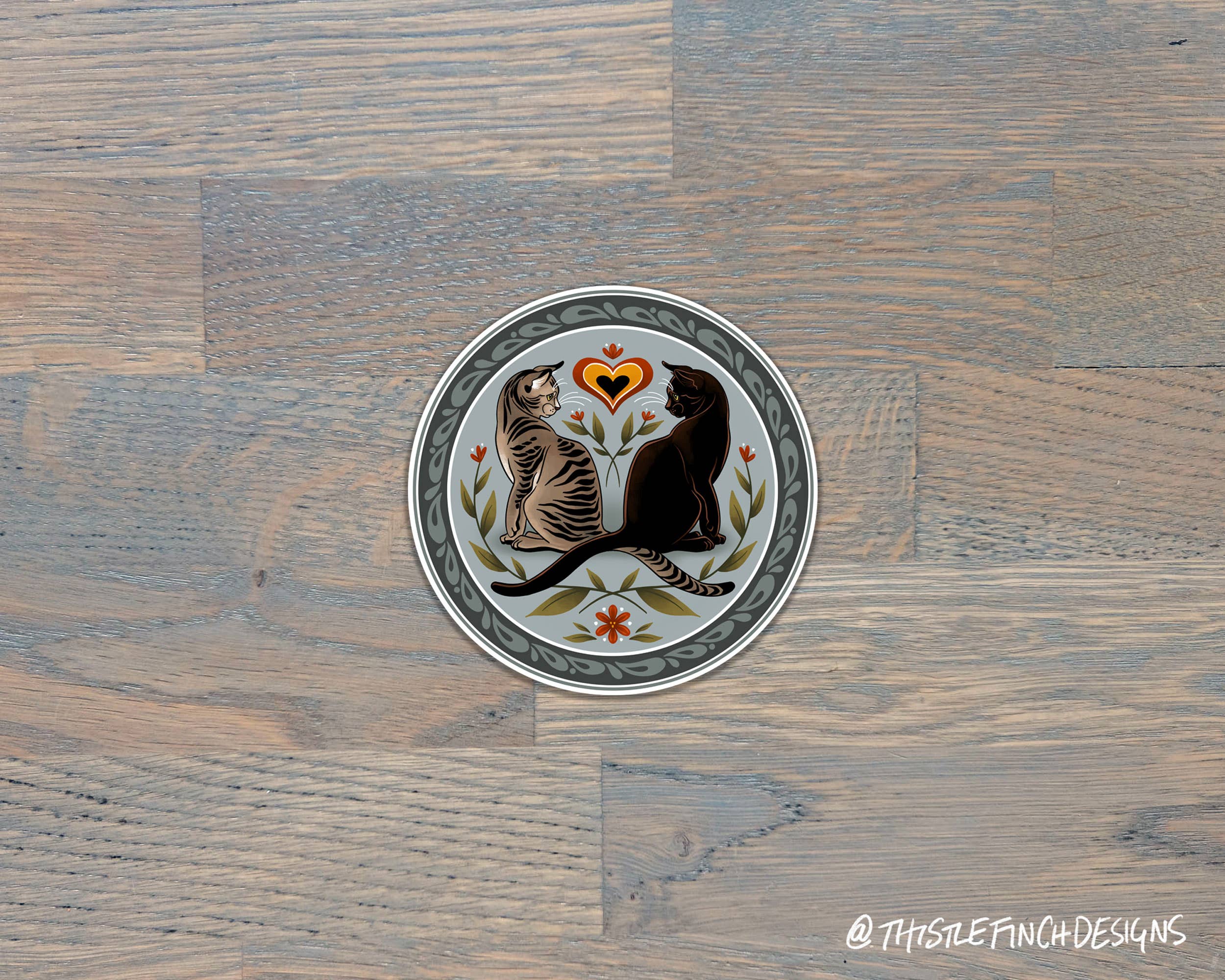 House Cat Hex Sign PA Dutch Vinyl Sticker | Madam Clutterbucket's ...