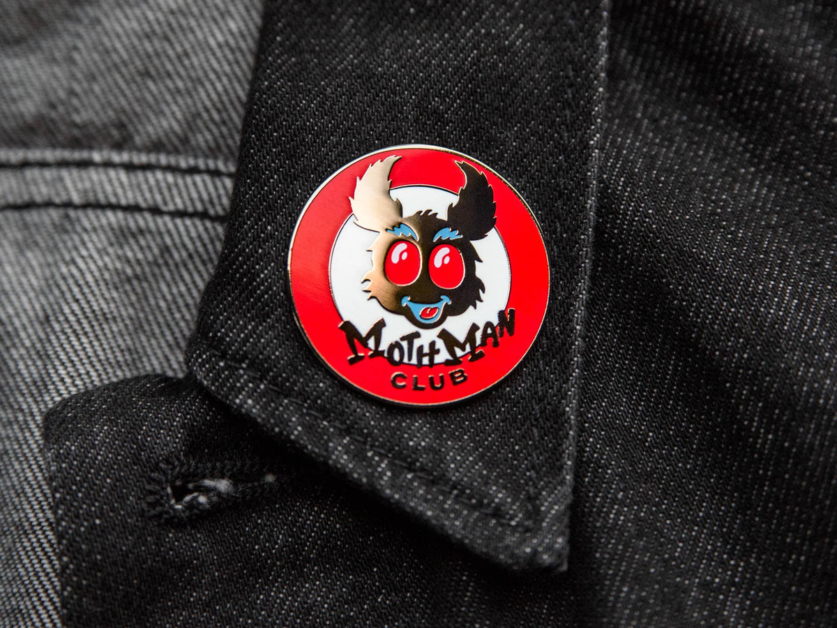 Mothman Club Enamel Pin | Madam Clutterbucket's Neurodiverse Universe