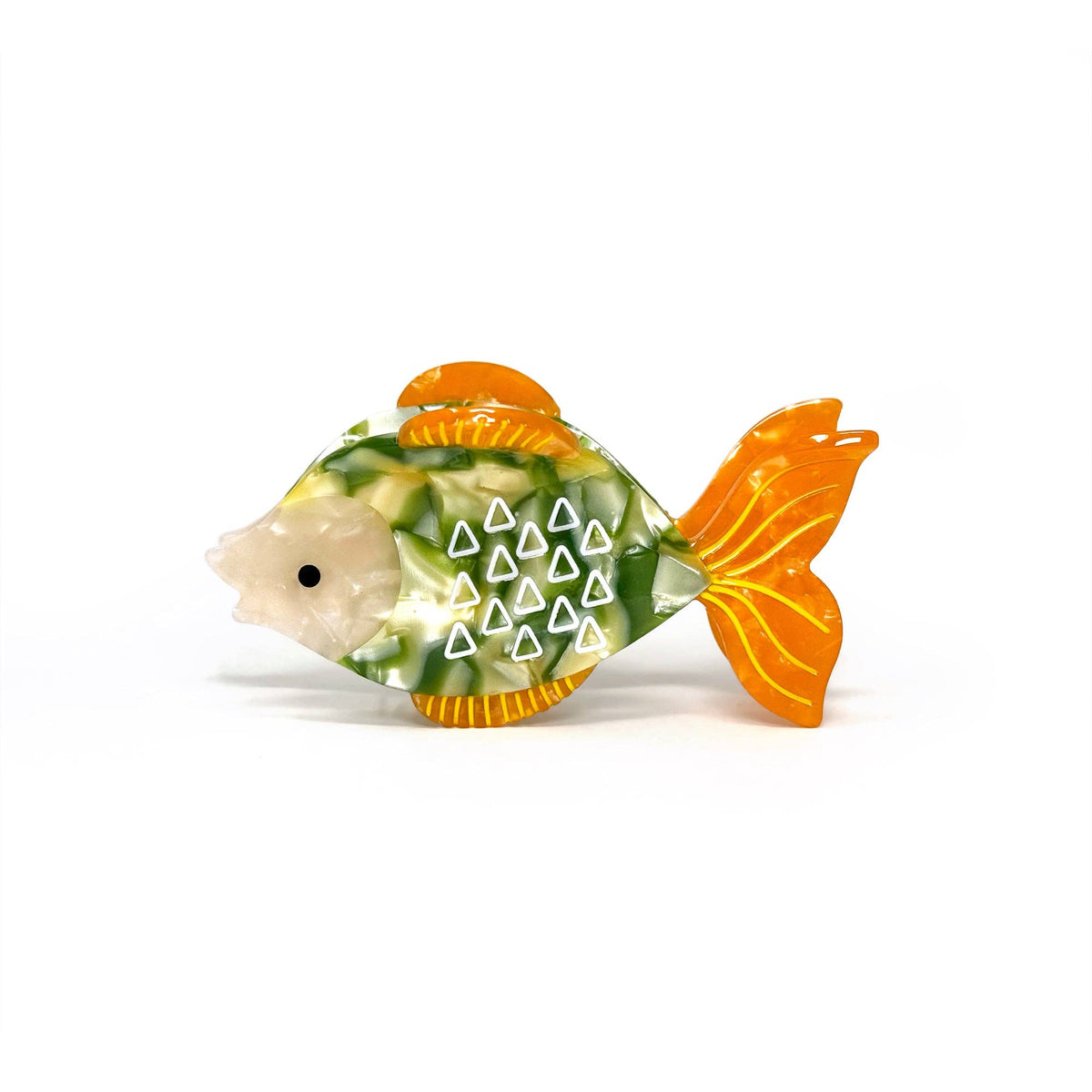 Koi Fish Hair Claw Clip – Colorful & Playful Accessory: Green + Orange ...