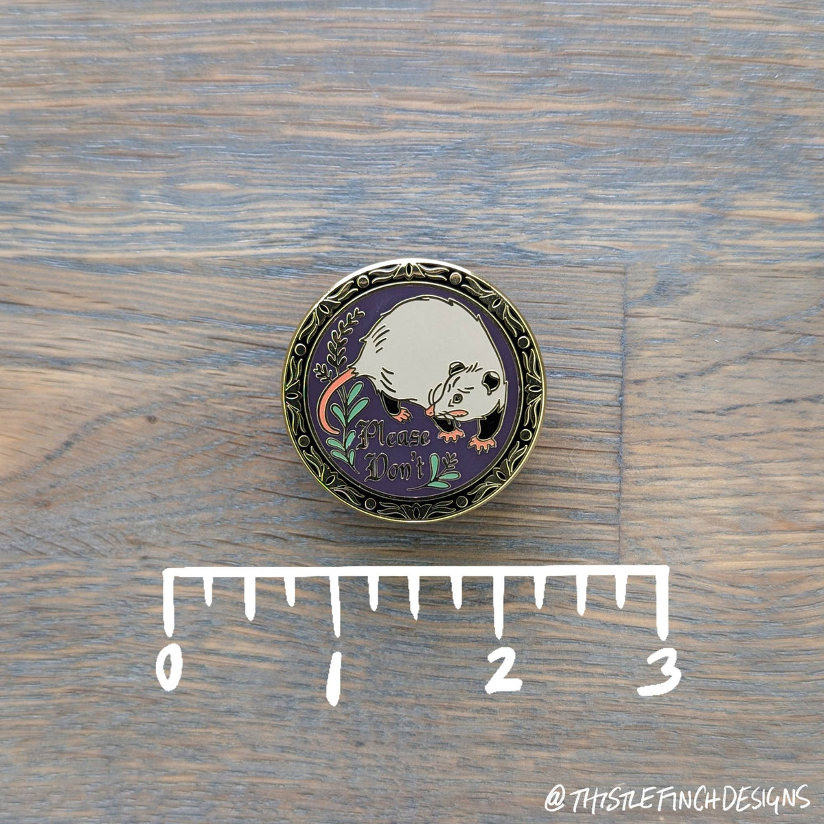 Please Don't Opossum Hex Sign Gold Hard Enamel Pin | Madam ...