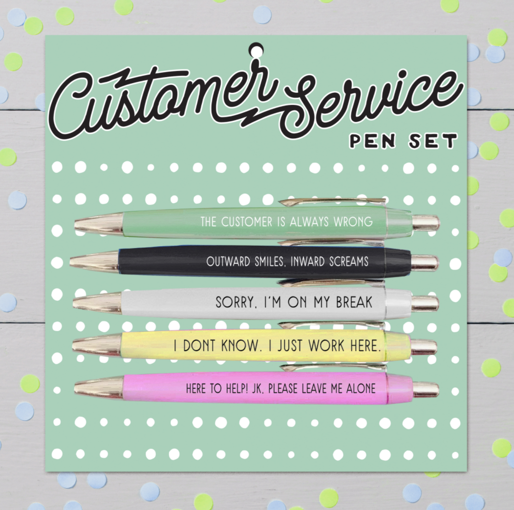 Customer Service Pen Set | Madam Clutterbucket's Neurodiverse Universe