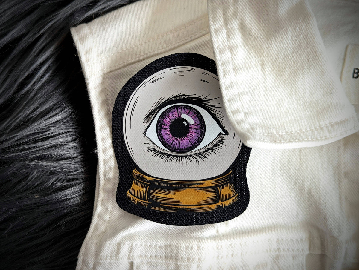 Sew-On Patch - Purple Eye Crystal Ball Goth Horror Witch | Madam ...