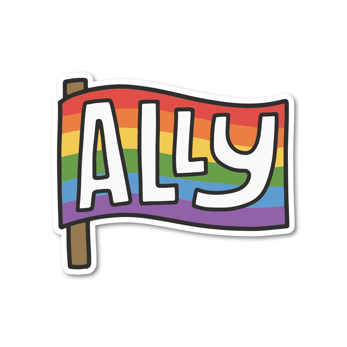 LGBTQ Ally Flag 3" Sticker | Madam Clutterbucket's Neurodiverse Universe